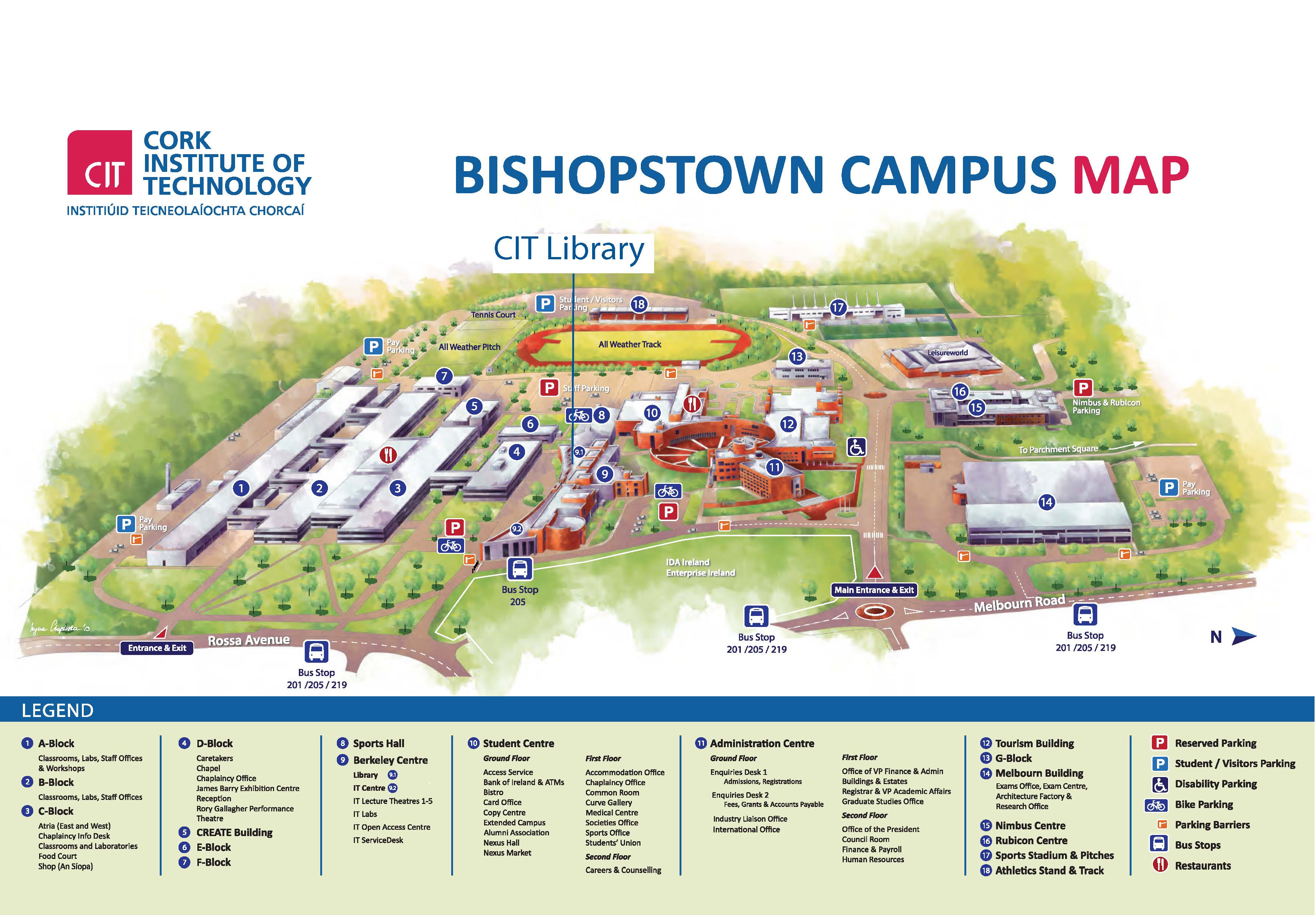 Cork Campus Library - Location Map of Library